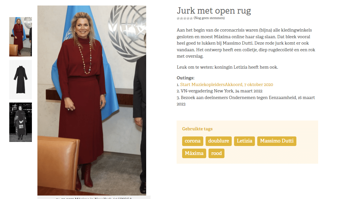 Máxima draagt jurk met diep rugdecolleté - Modekoningin Máxima