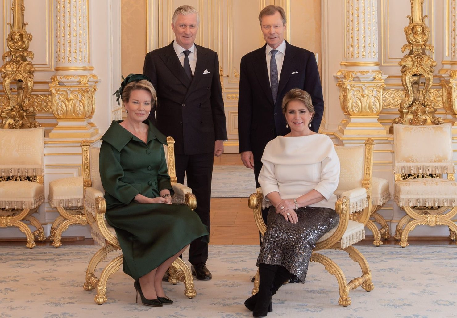 Filip en Mathilde, Henri en Maria Teresa bij herdenking 80 jaar ...