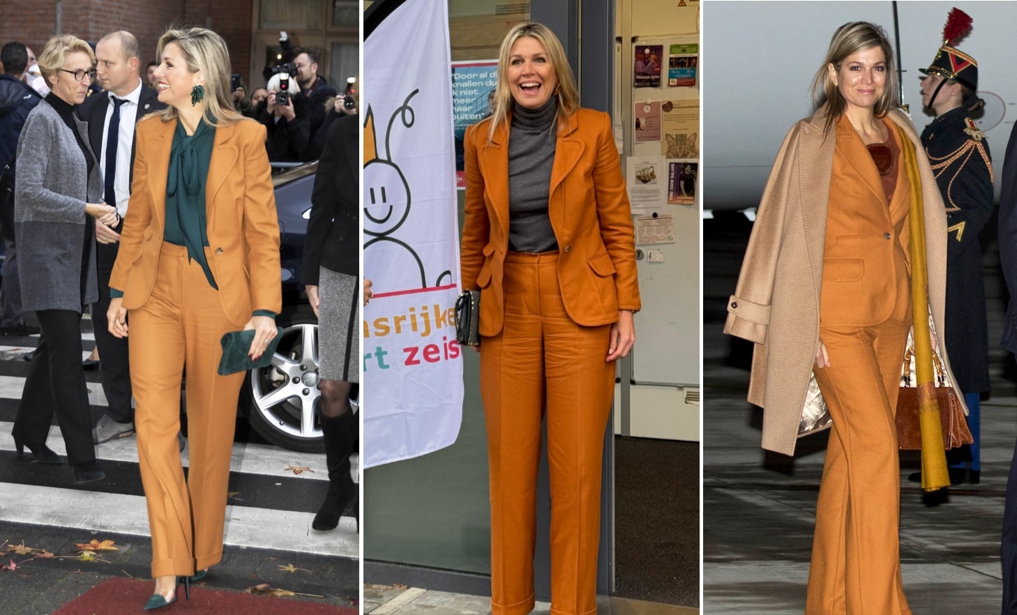 Leuk: Máxima combineert oranje broekpak anders - Modekoningin Máxima