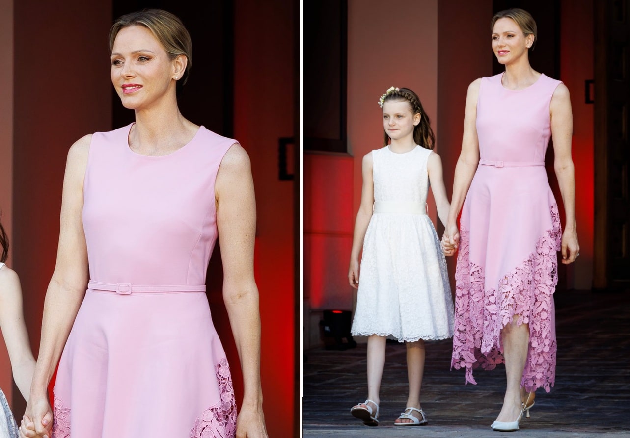 Prinses Charlene viert jubileum in het roze - Modekoningin Máxima