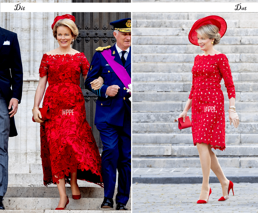 Dit of dat: Mathilde en haar rode jurken voor de Nationale Feestdag ...